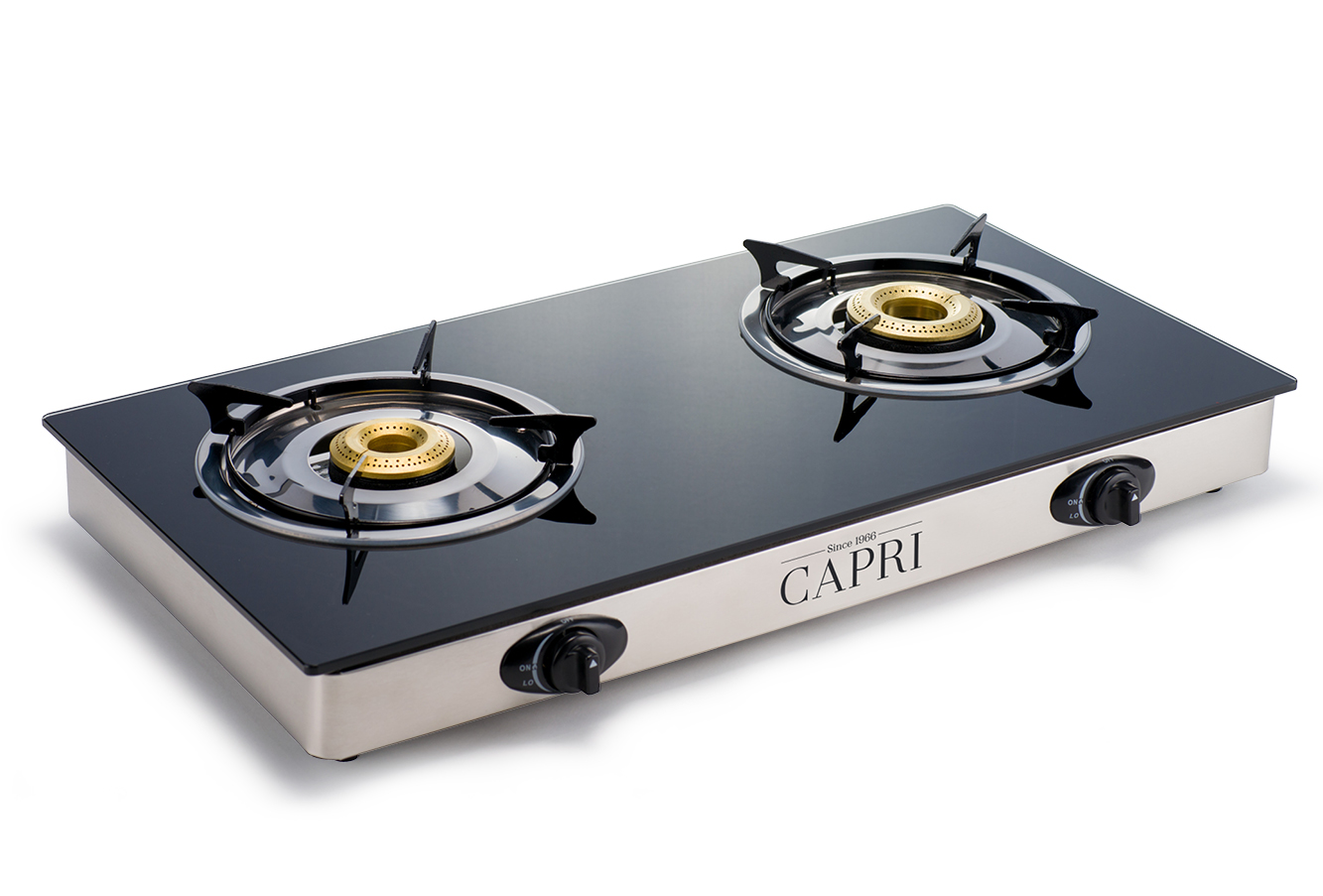 2 Burner, Glass Top Gas Stove | Capri