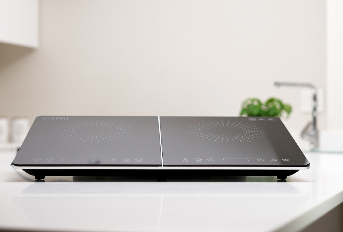 3500 Watt, Ultra Slim Two Plate Induction Cooker | Capri